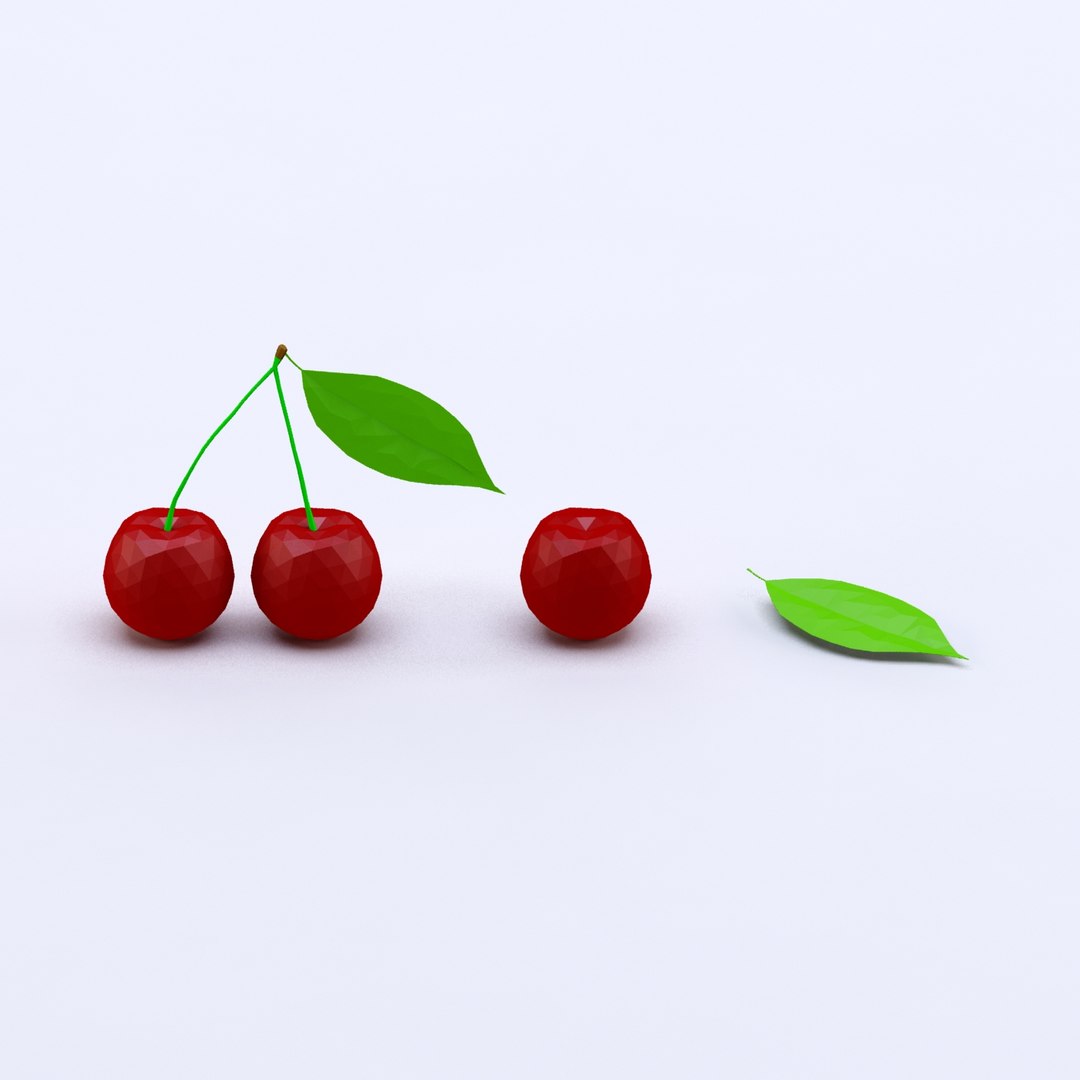 Cartoon Toon Cherries 3d Model
