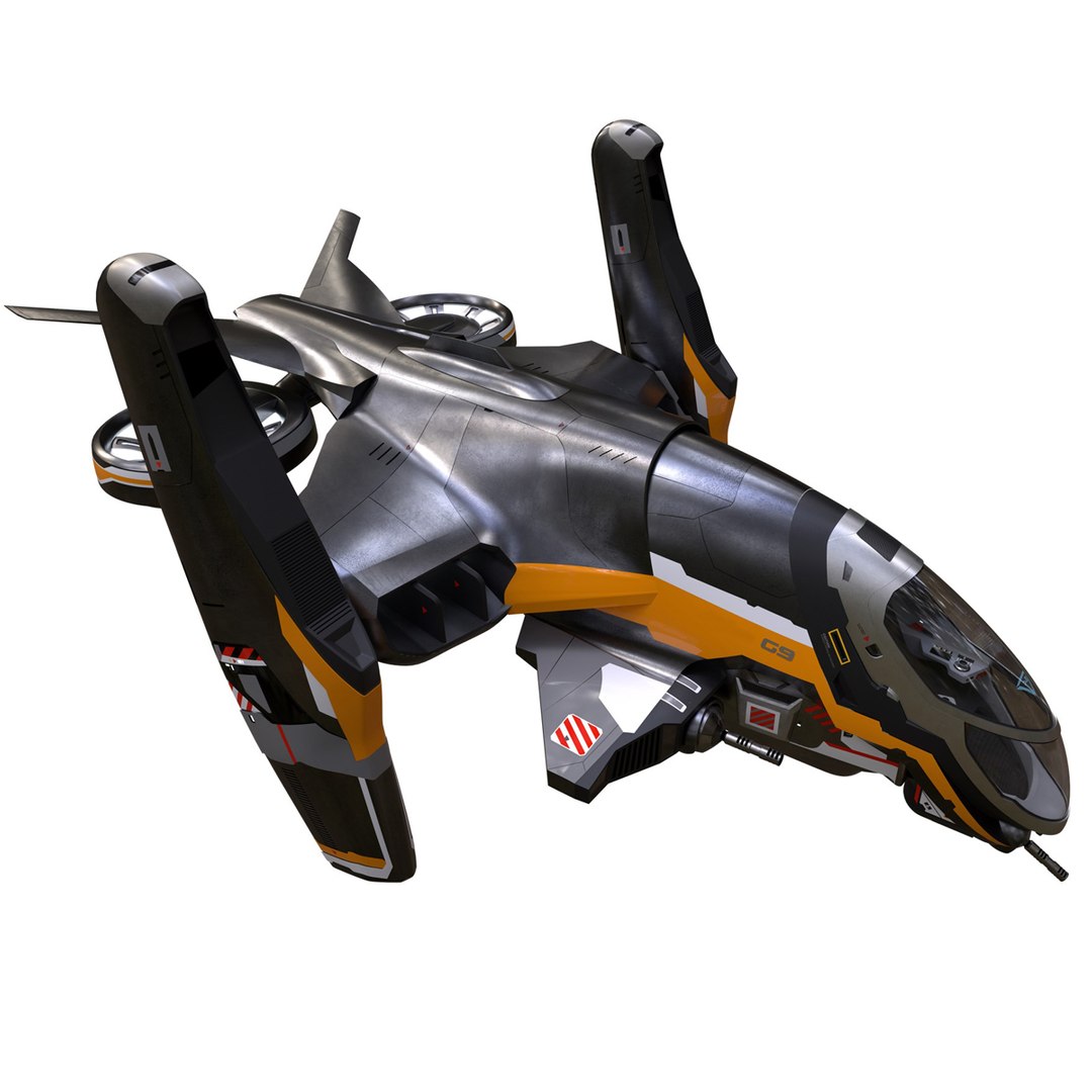 Sci-Fi Light Gunship G9 3D Model - TurboSquid 1916744