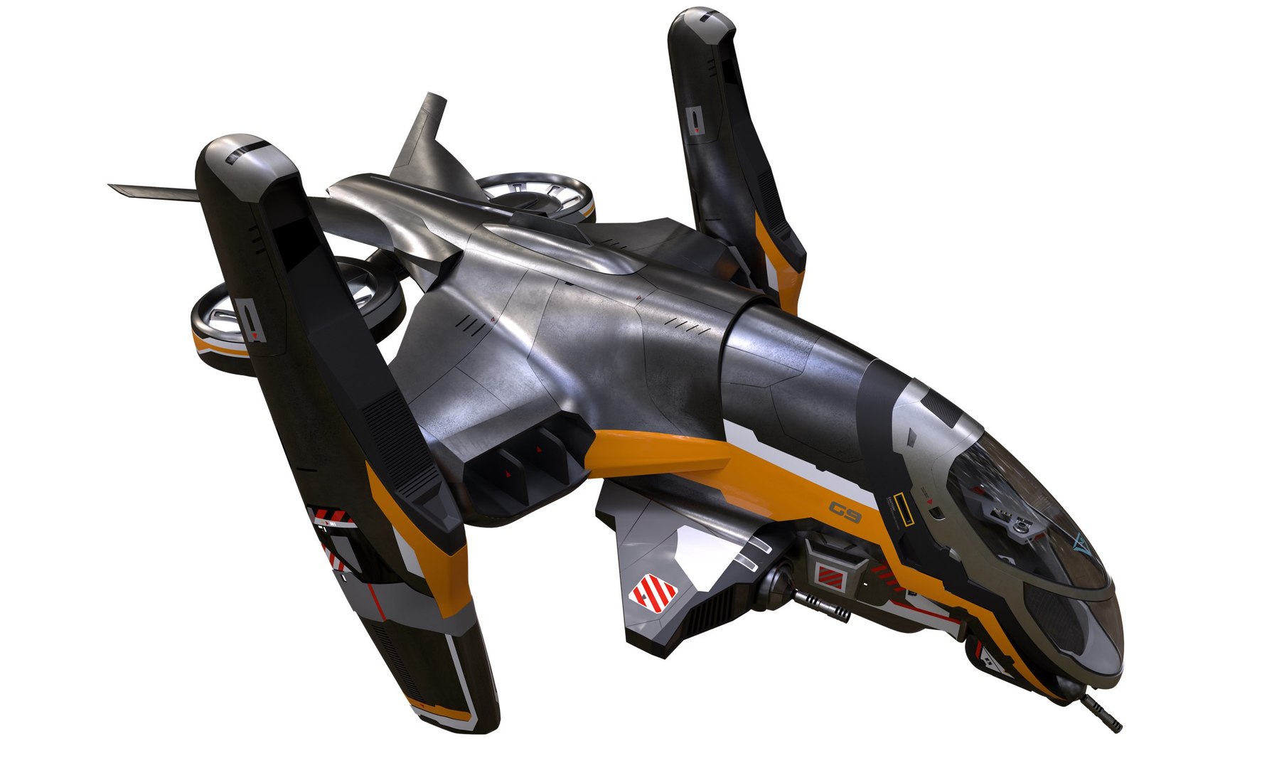 Sci-Fi Light Gunship G9 3D Model - TurboSquid 1916744