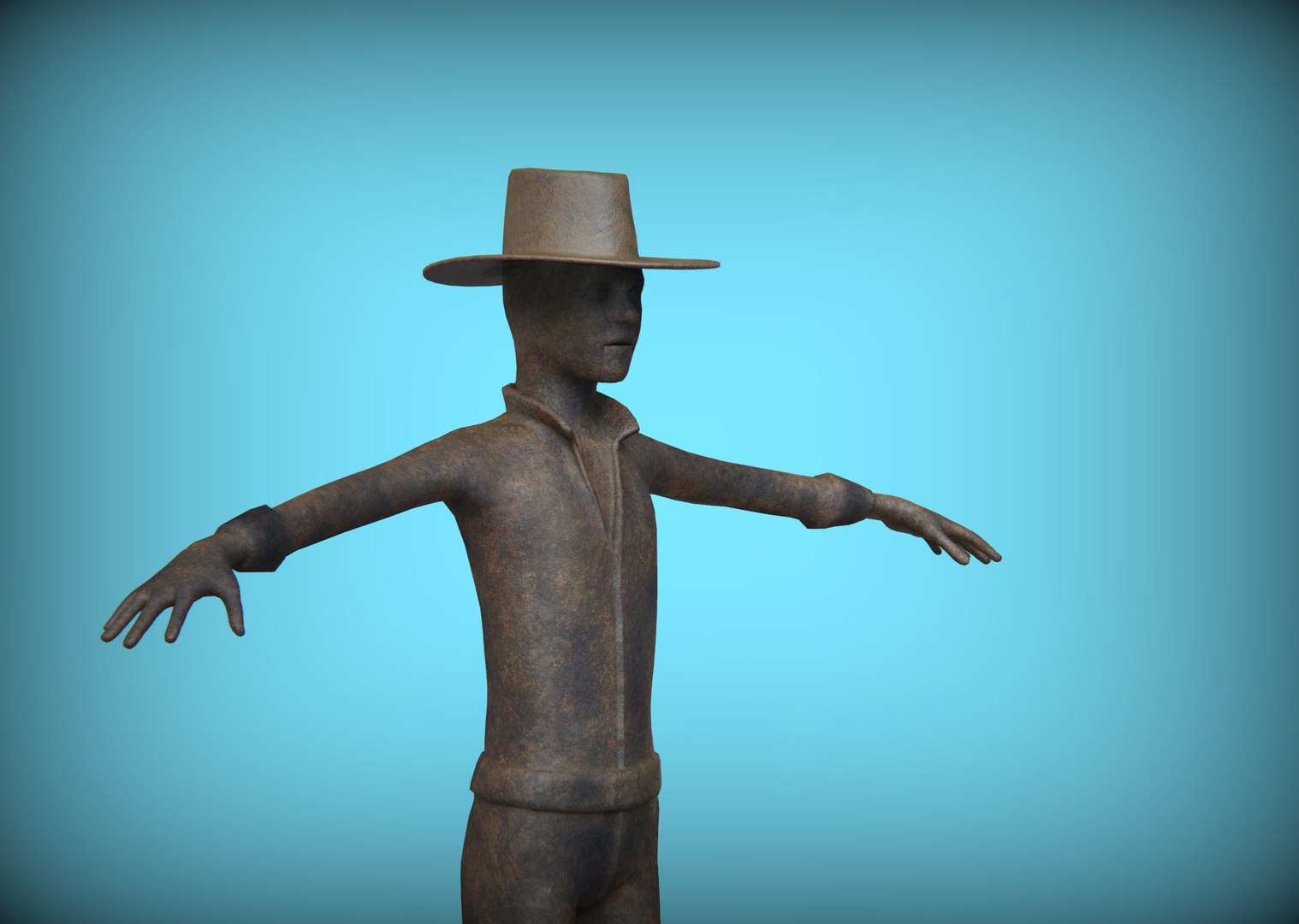 Cowboy statue rust 3D model - TurboSquid 1439687