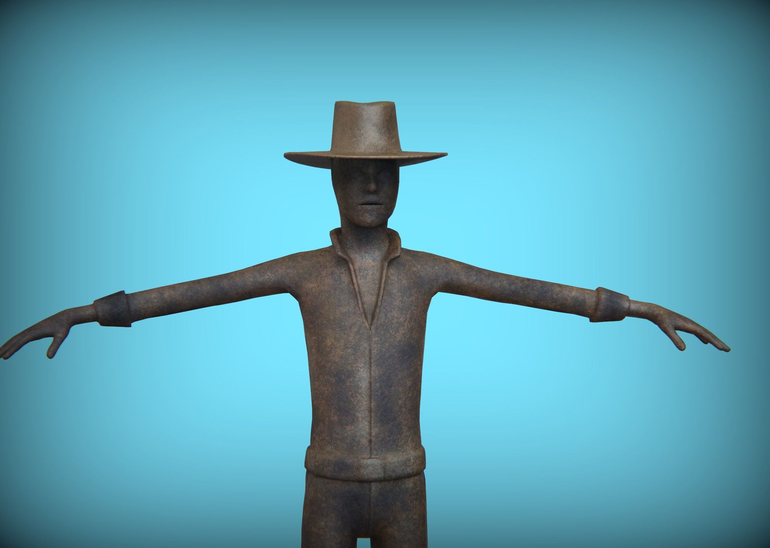 Cowboy statue rust 3D model - TurboSquid 1439687