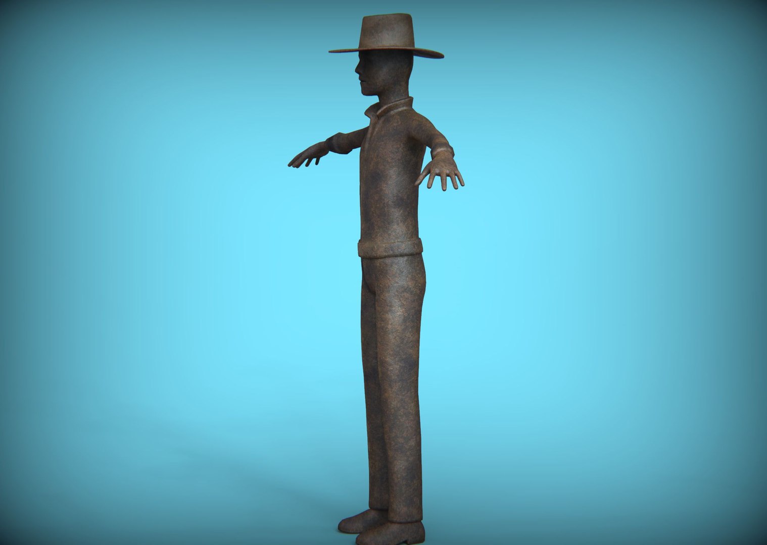Cowboy statue rust 3D model - TurboSquid 1439687