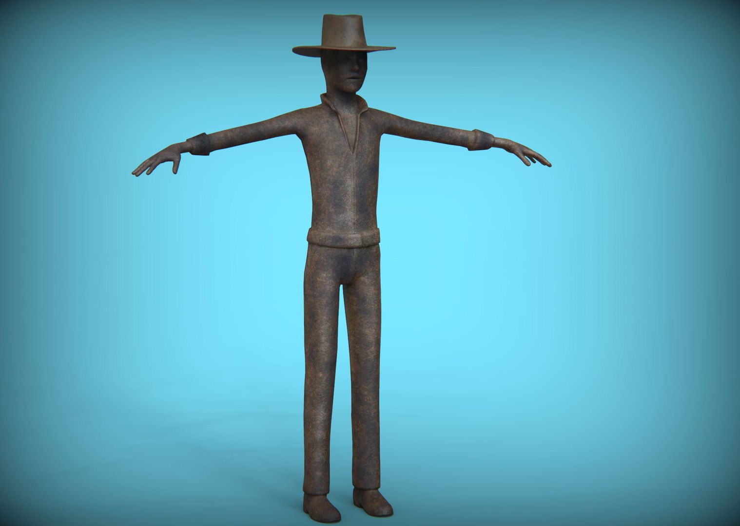 Cowboy statue rust 3D model - TurboSquid 1439687