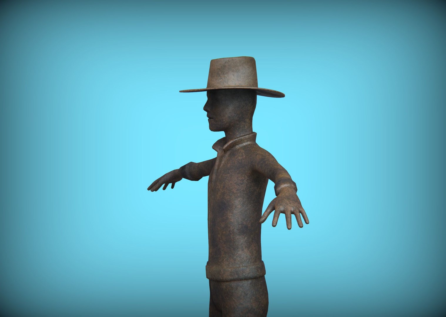 Cowboy statue rust 3D model - TurboSquid 1439687