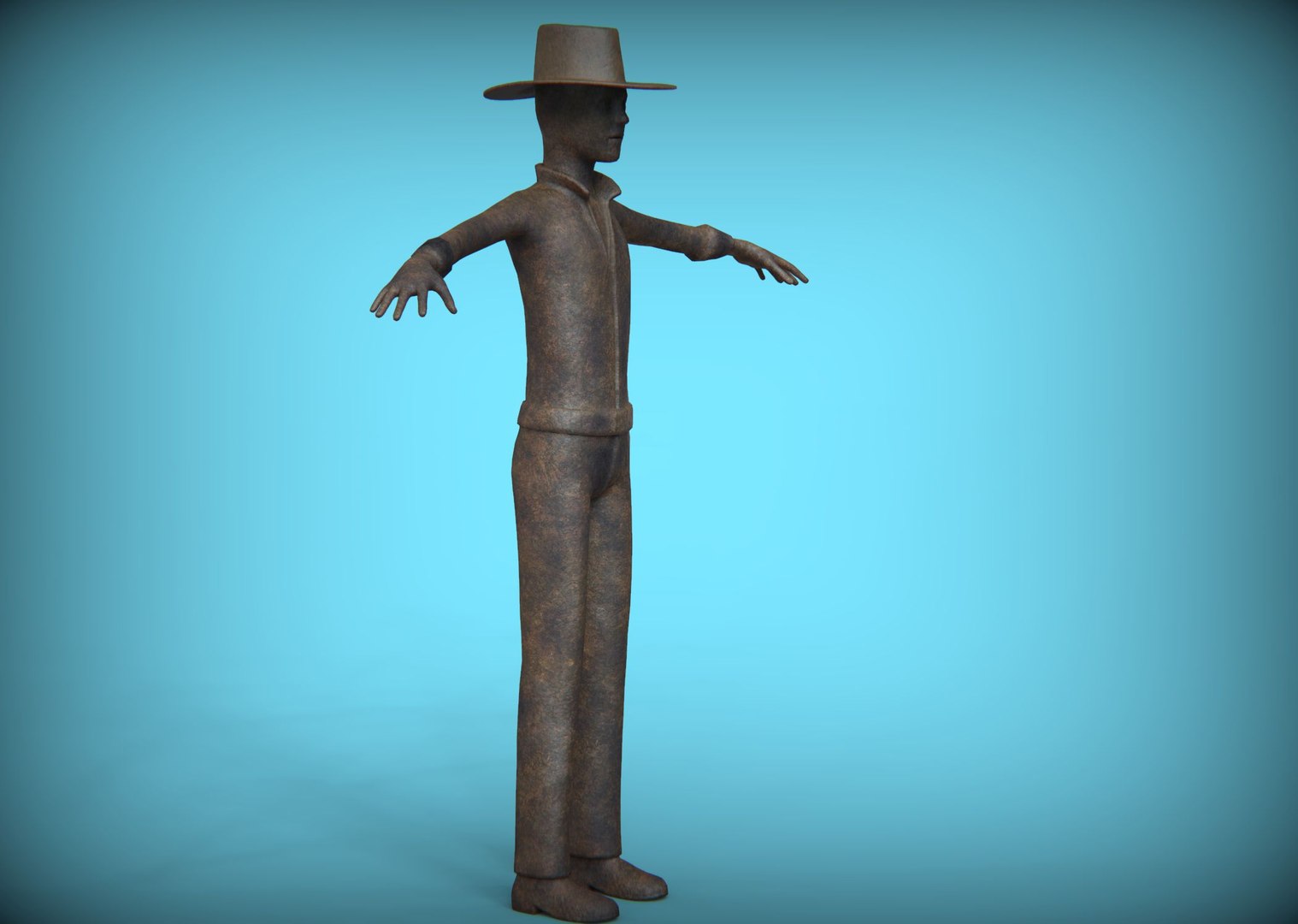 Cowboy statue rust 3D model - TurboSquid 1439687