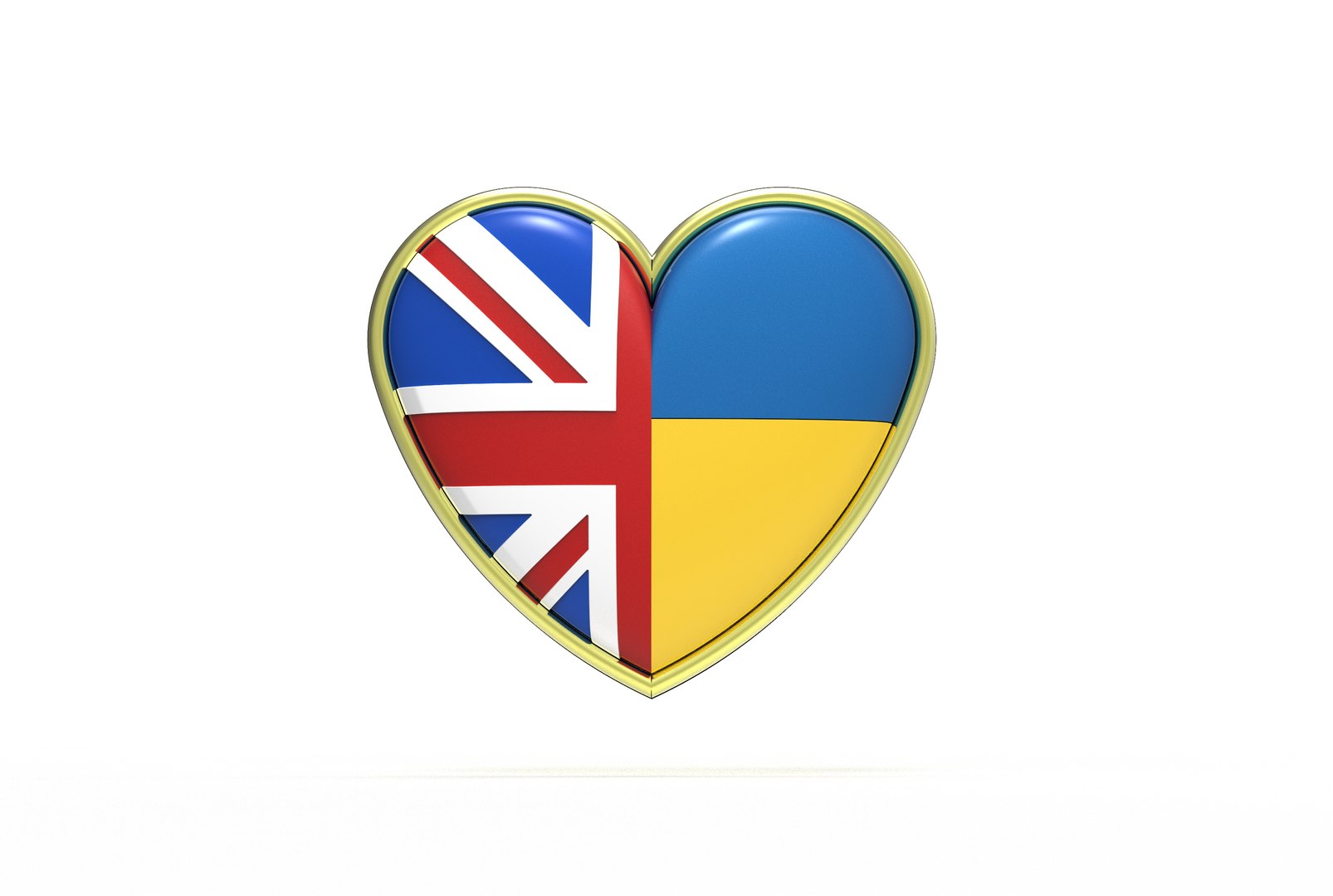 3D Ukraine UK Heart Badge - TurboSquid 1991340