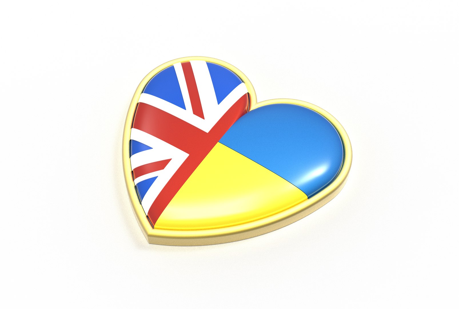 3D Ukraine UK Heart Badge - TurboSquid 1991340