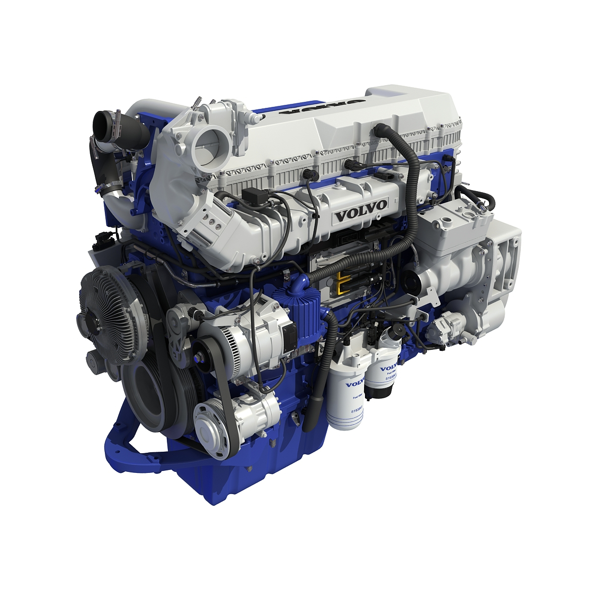 2017 powertrain d13 engine 3d model