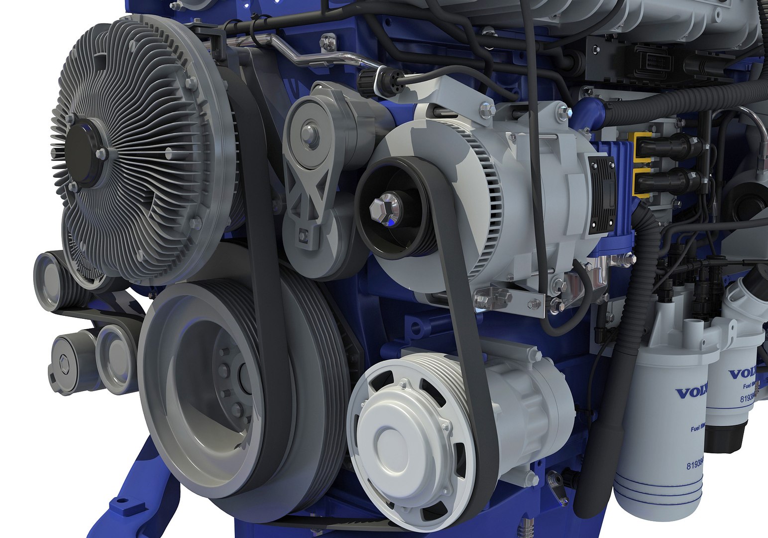 2017 Powertrain D13 Engine 3d Model