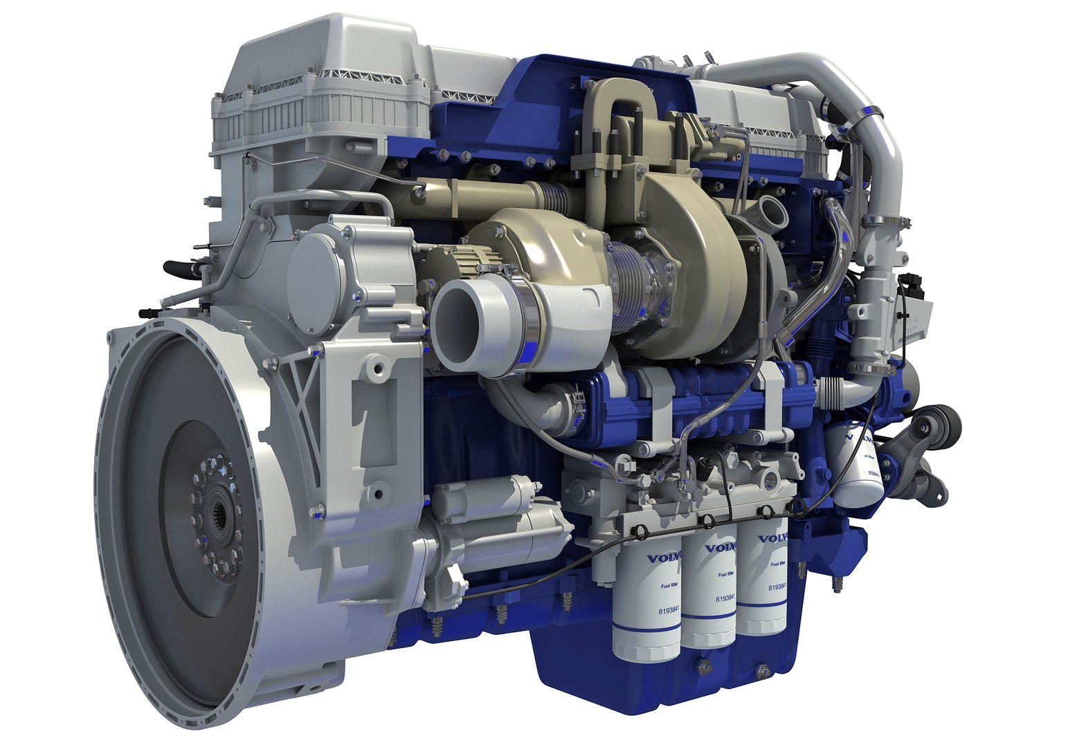 2017 Powertrain D13 Engine 3d Model