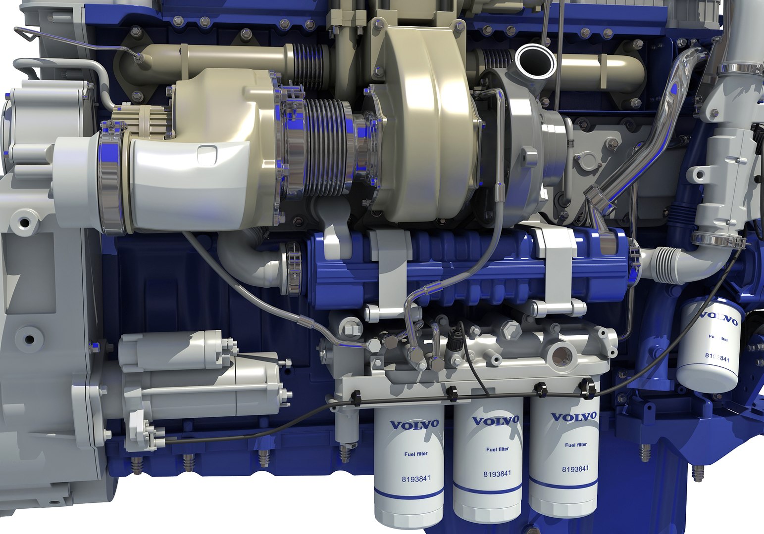 2017 Powertrain D13 Engine 3d Model