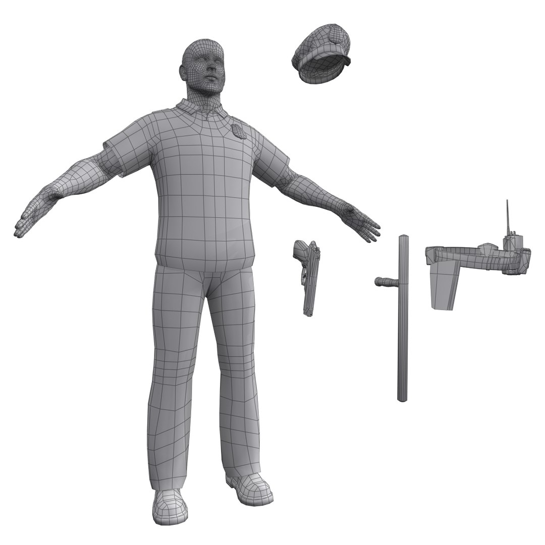 3d Model Rigged Police Officer