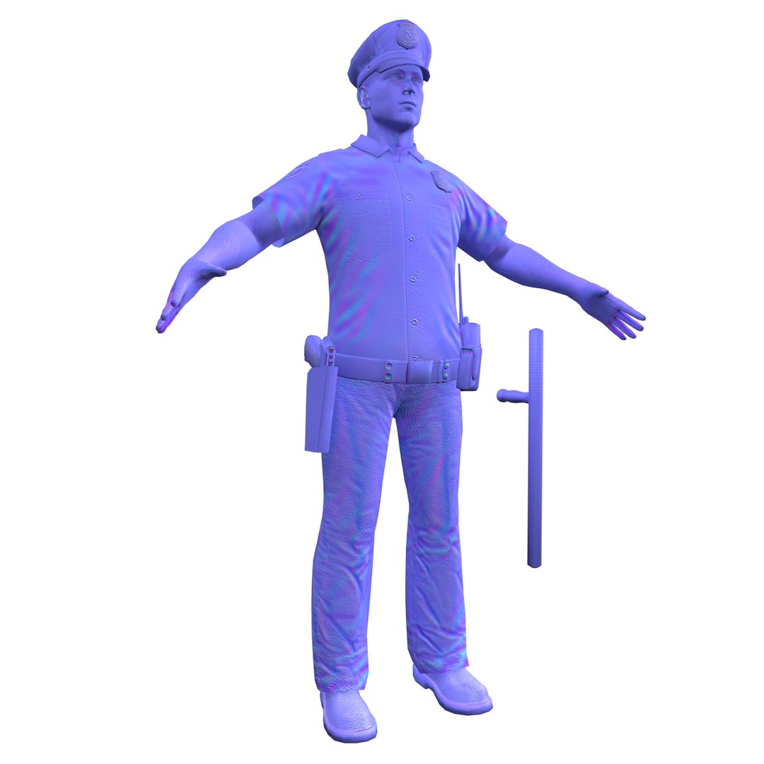3d Model Rigged Police Officer