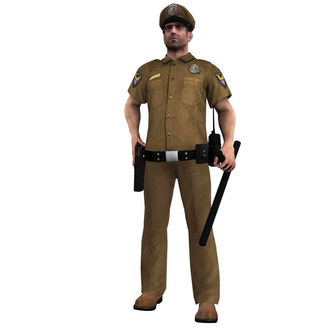 3d Model Rigged Police Officer