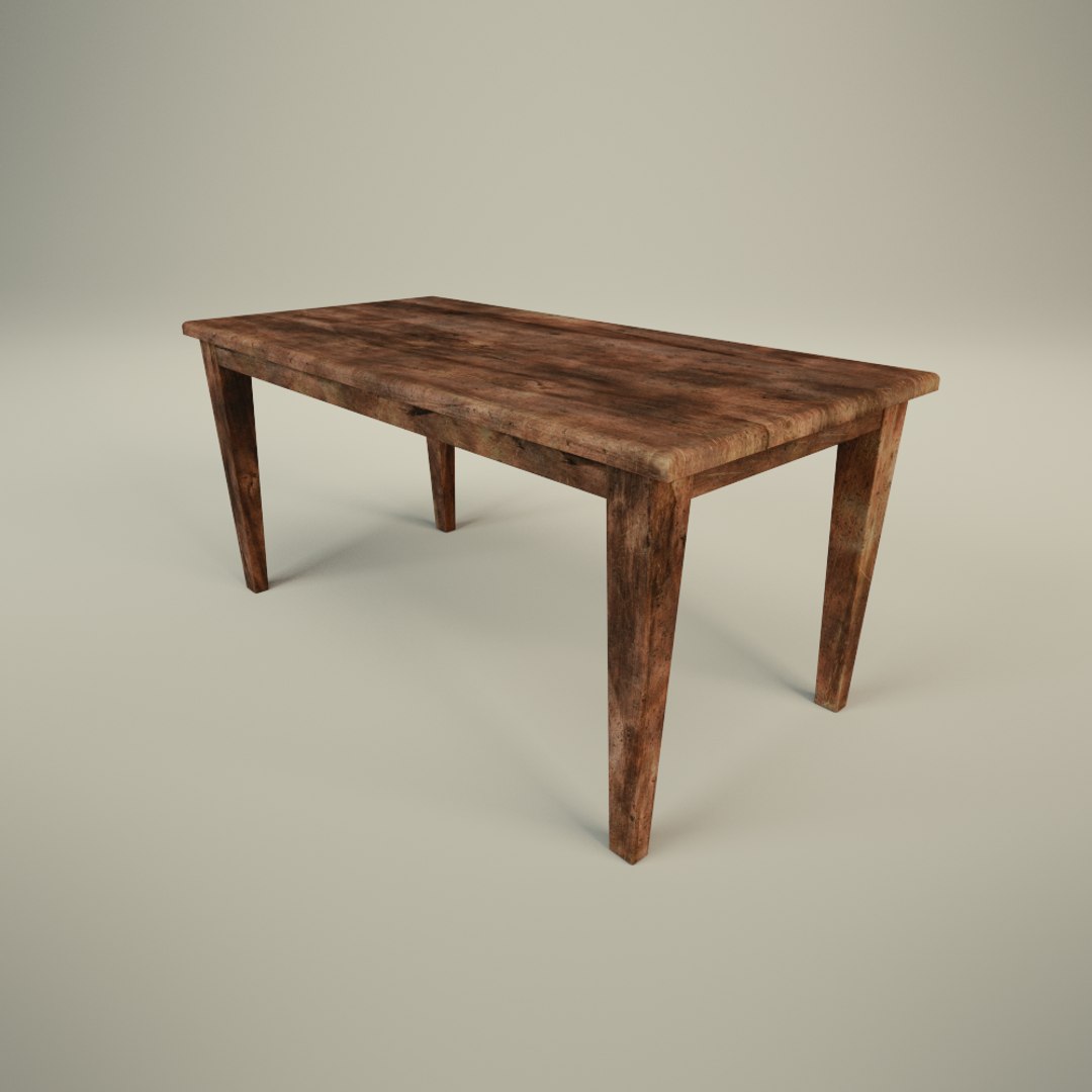 rustic table 3d model