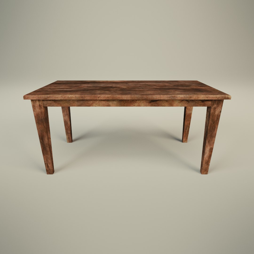 rustic table 3d model
