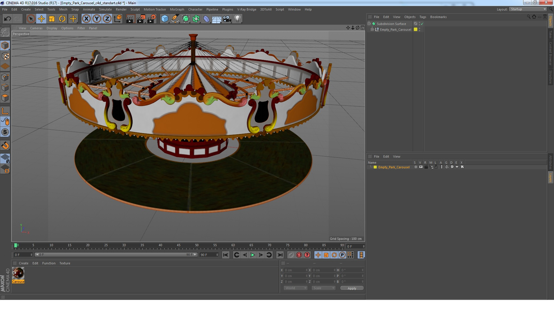 Park carousel model - TurboSquid 1602207