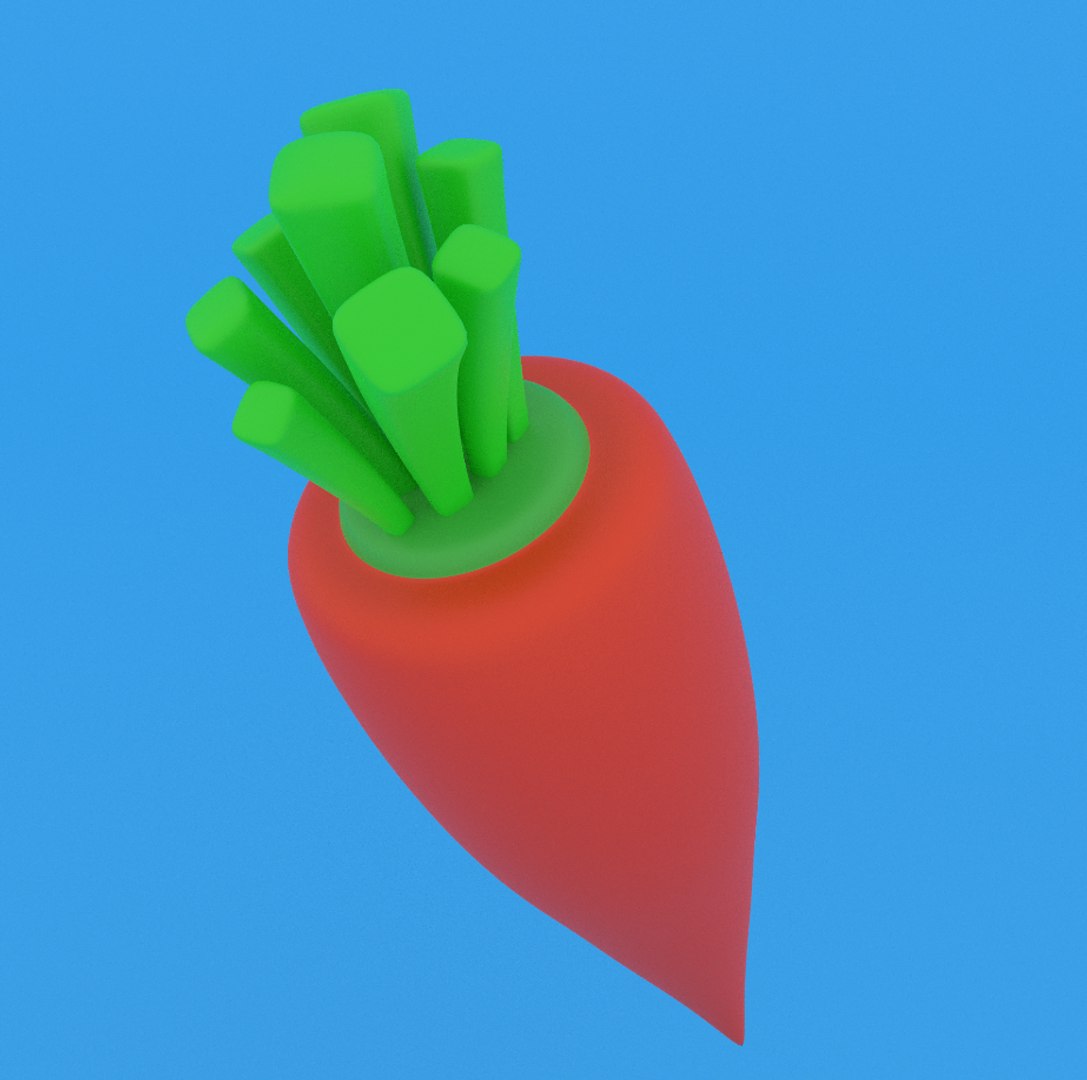3D Cartoon Carrot - TurboSquid 1645155