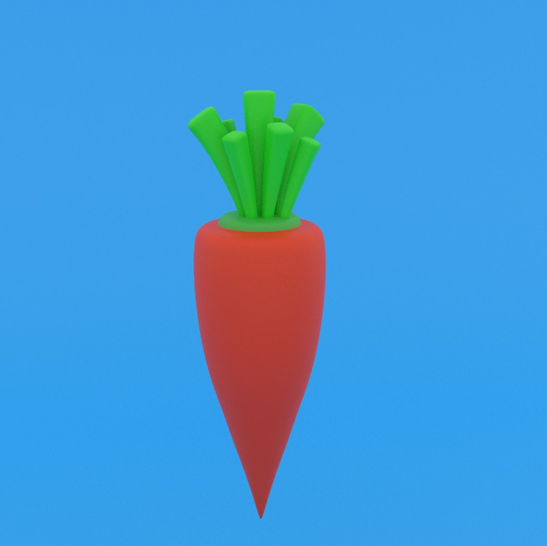 3D Cartoon Carrot - TurboSquid 1645155
