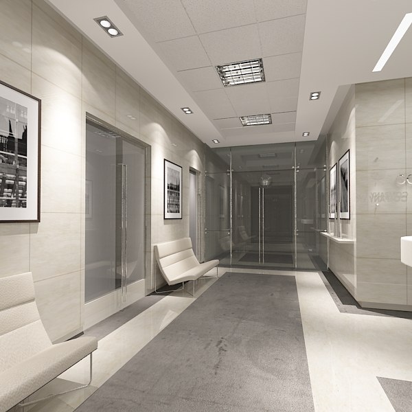 3d model company office lobby