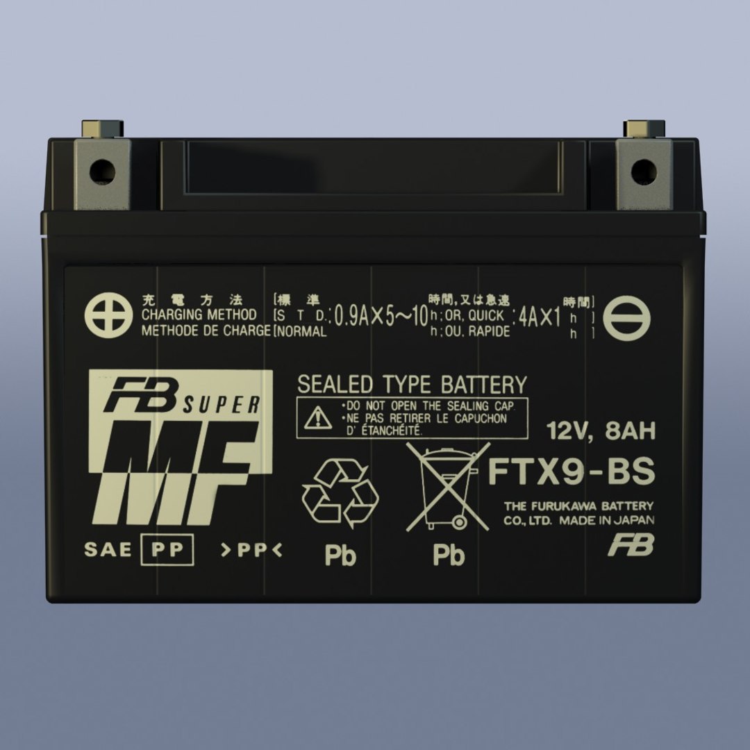 Free Motorcycle Battery 3d Model