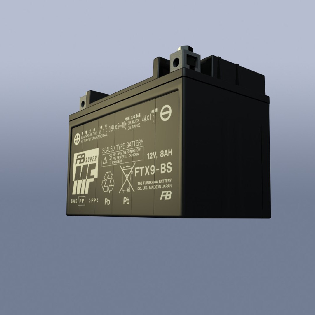 Free Motorcycle Battery 3d Model
