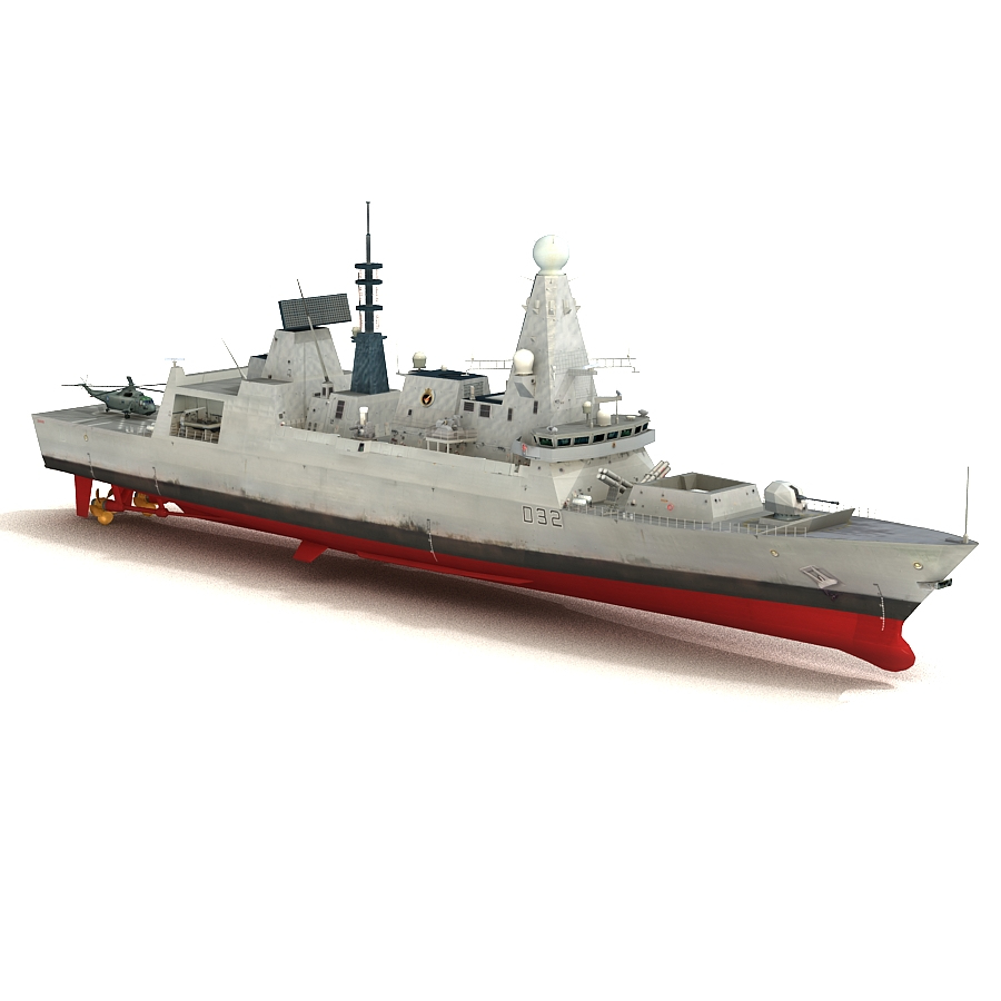 hms daring d32 type 45 3d model