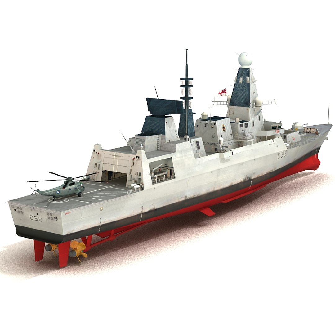 Hms Daring D32 Type 45 3d Model