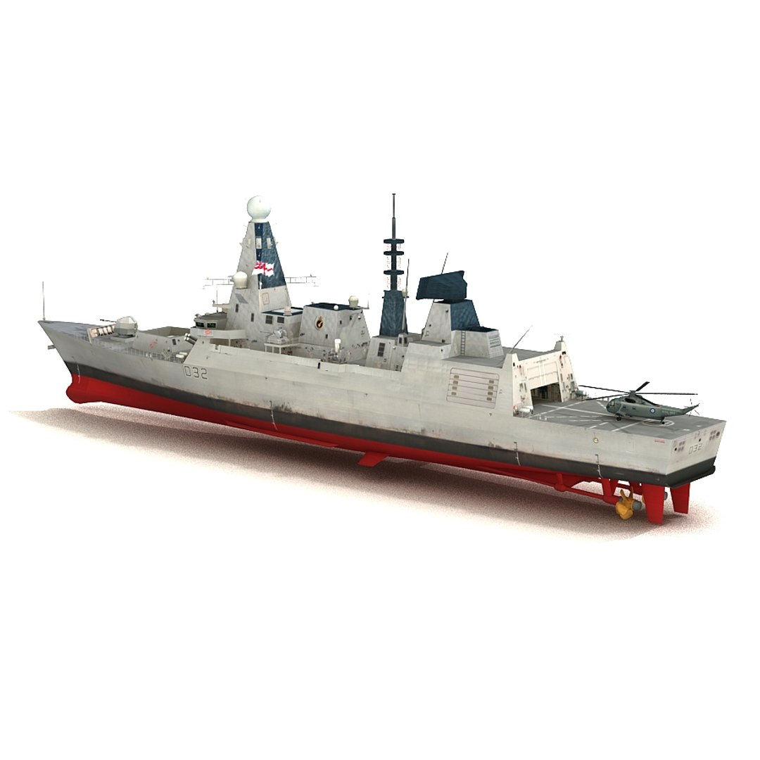 Hms Daring D32 Type 45 3d Model
