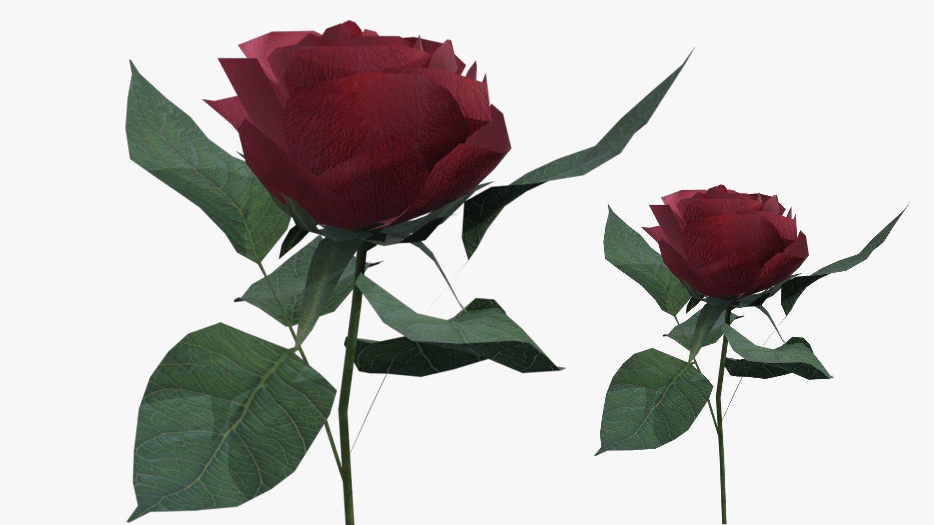 3D Red Rose Low-poly Textured 3d Model For Games - TurboSquid 2358263