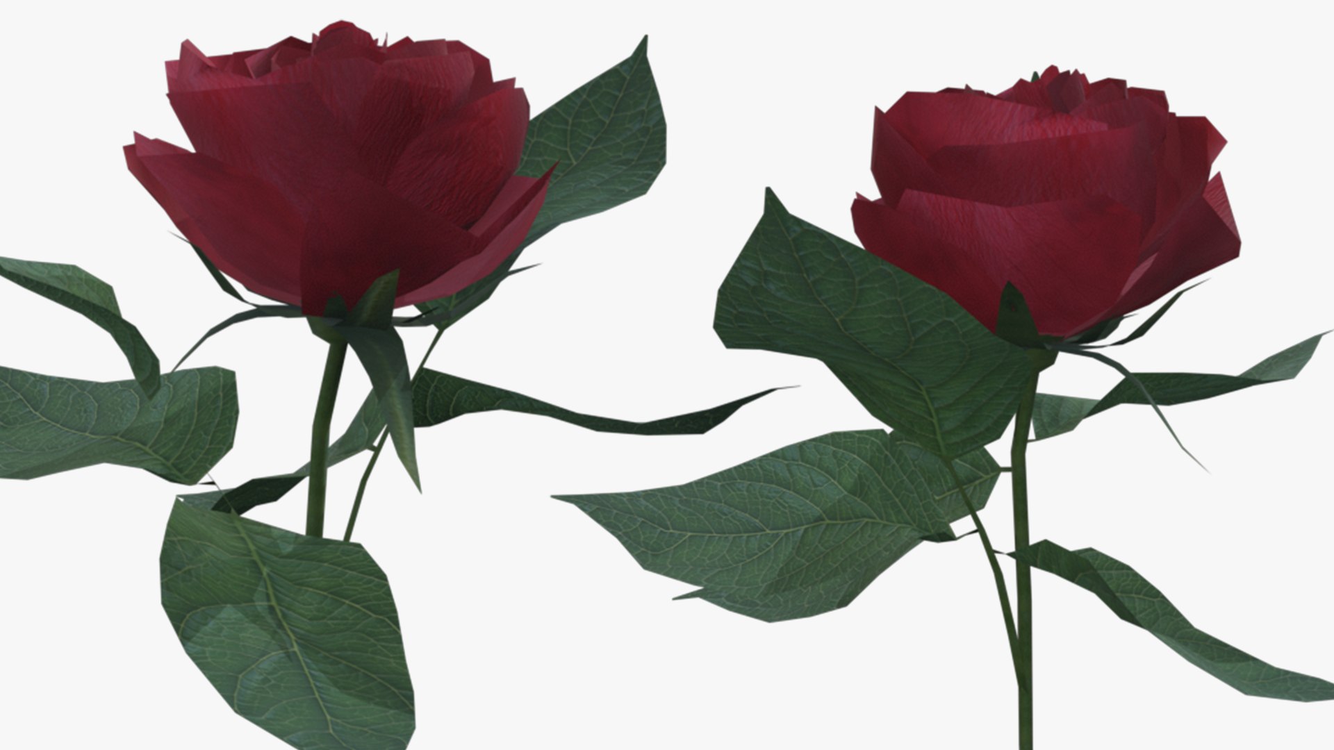 3D Red Rose Low-poly Textured 3d Model For Games - TurboSquid 2358263