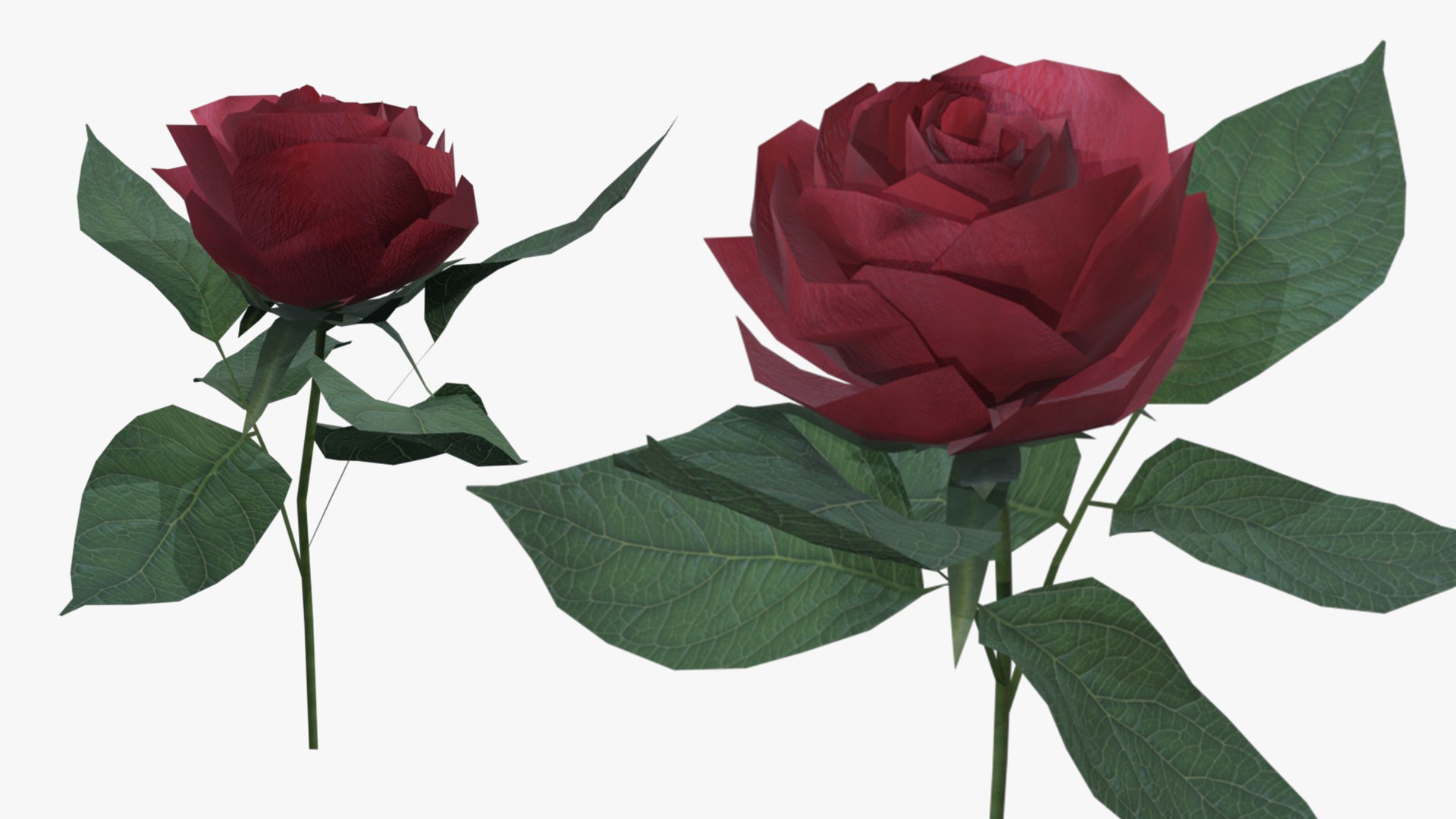 3D Red Rose Low-poly Textured 3d Model For Games - TurboSquid 2358263