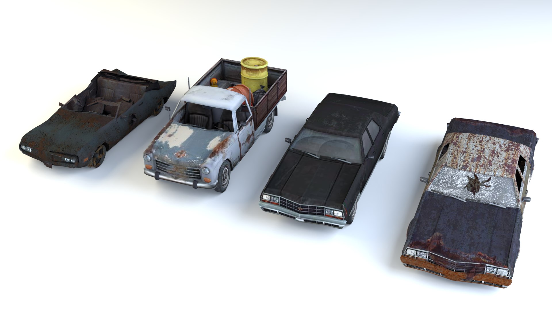3D Old Rusty cars mini pack model - TurboSquid 1852958