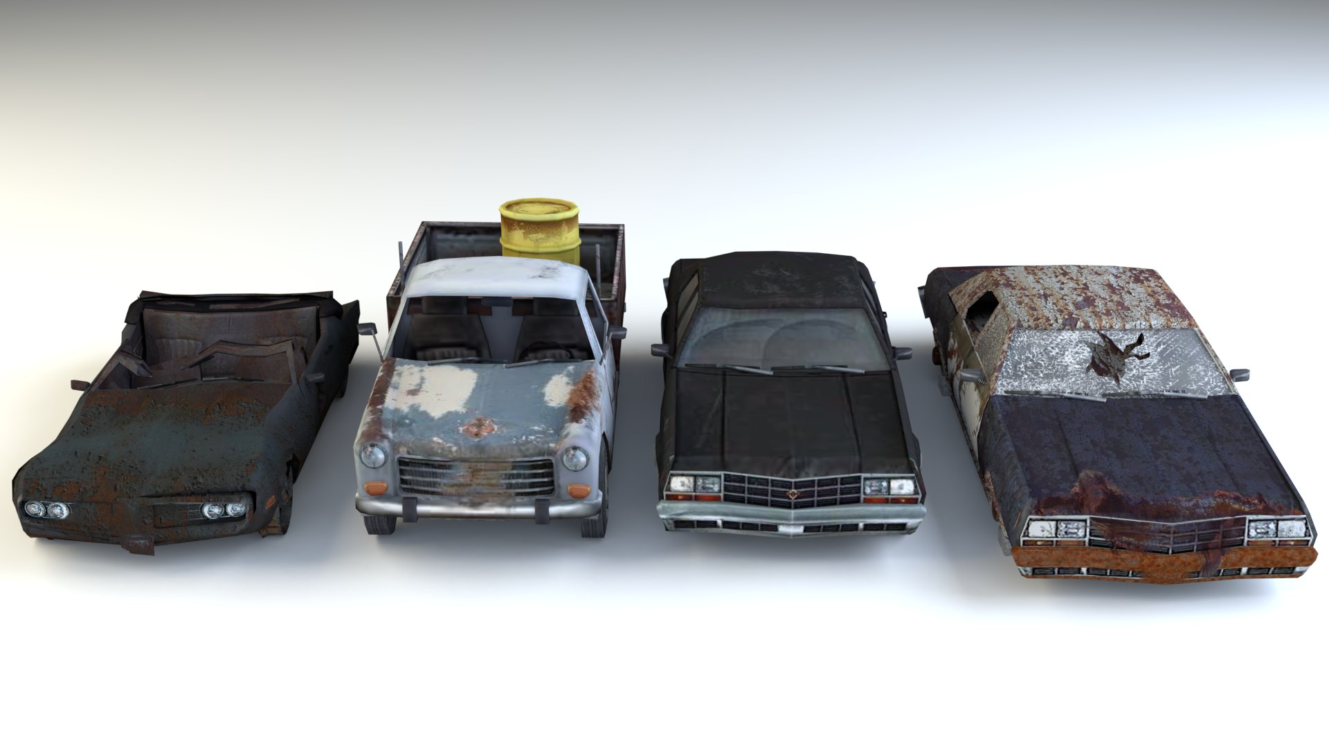 3D Old Rusty cars mini pack model - TurboSquid 1852958