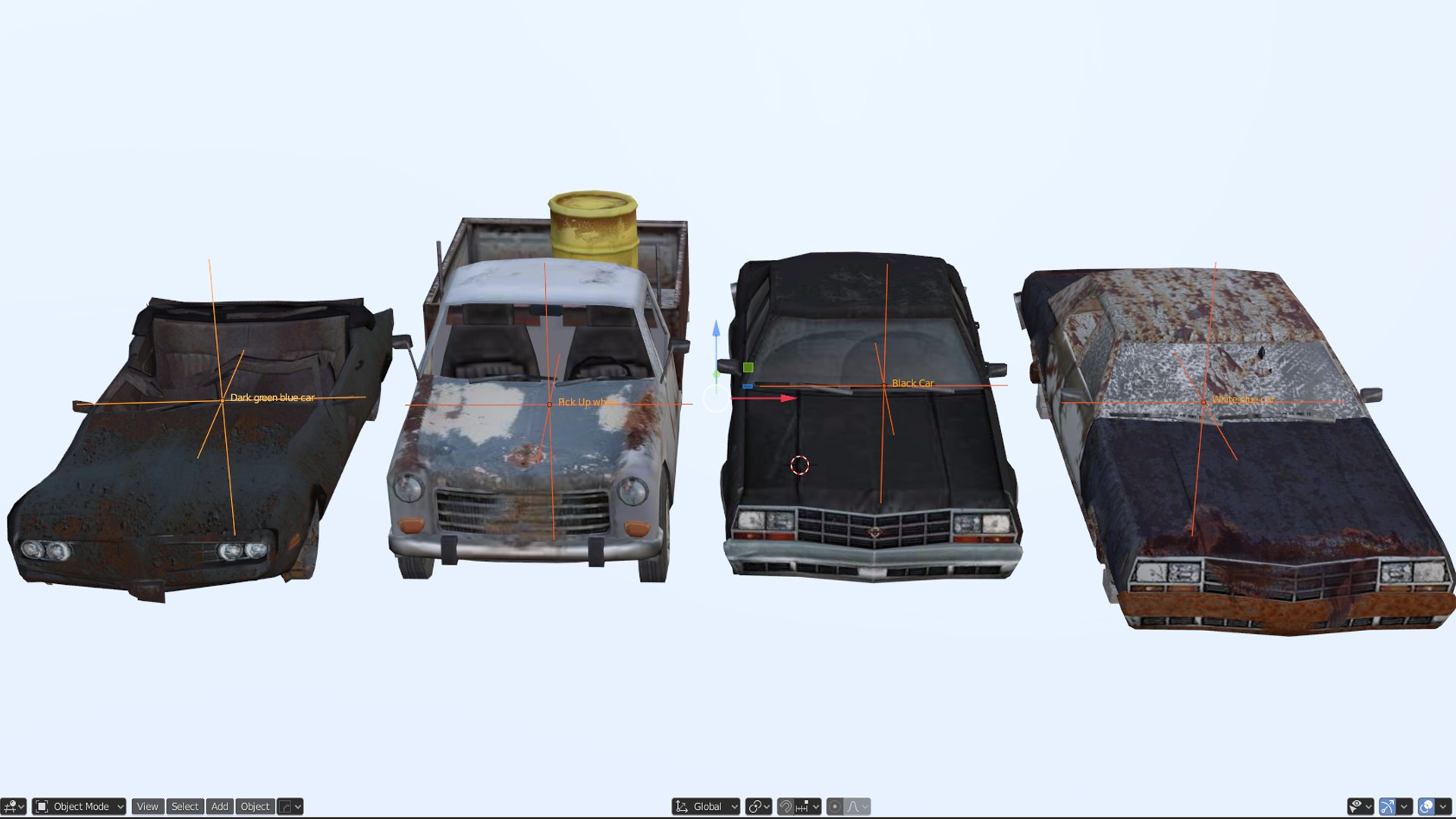 3D Old Rusty cars mini pack model - TurboSquid 1852958