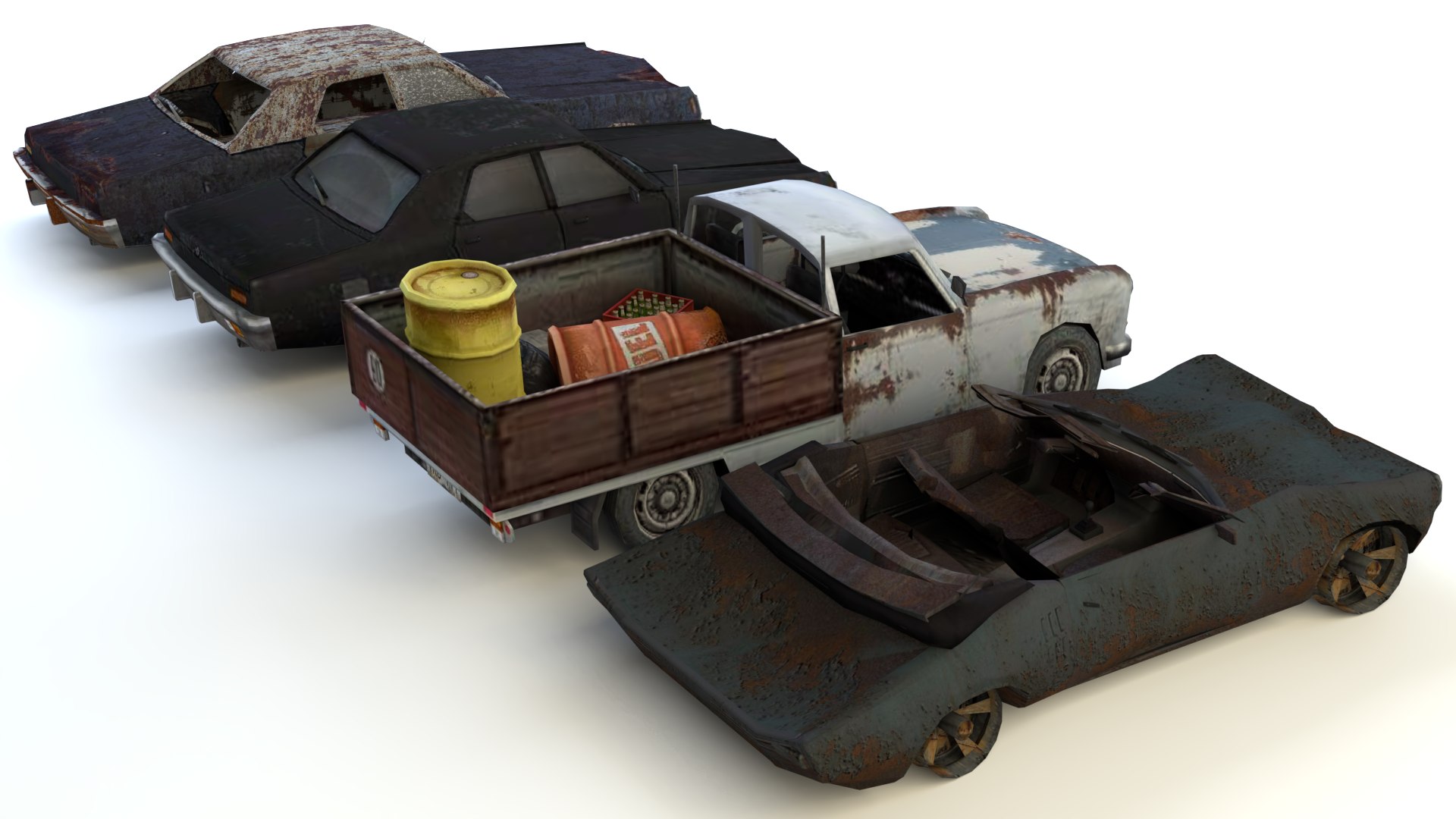 3D Old Rusty cars mini pack model - TurboSquid 1852958