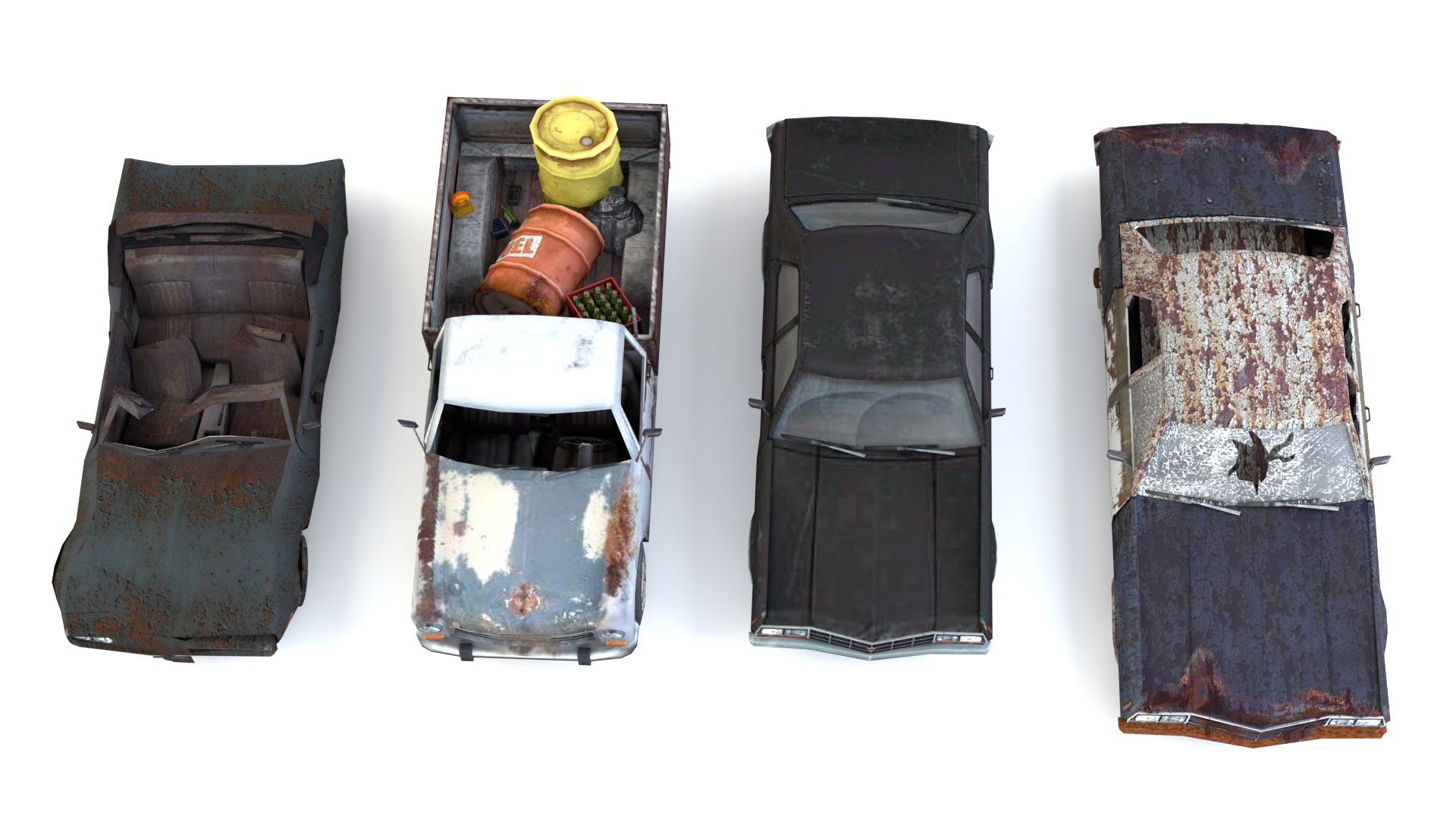 3D Old Rusty cars mini pack model - TurboSquid 1852958