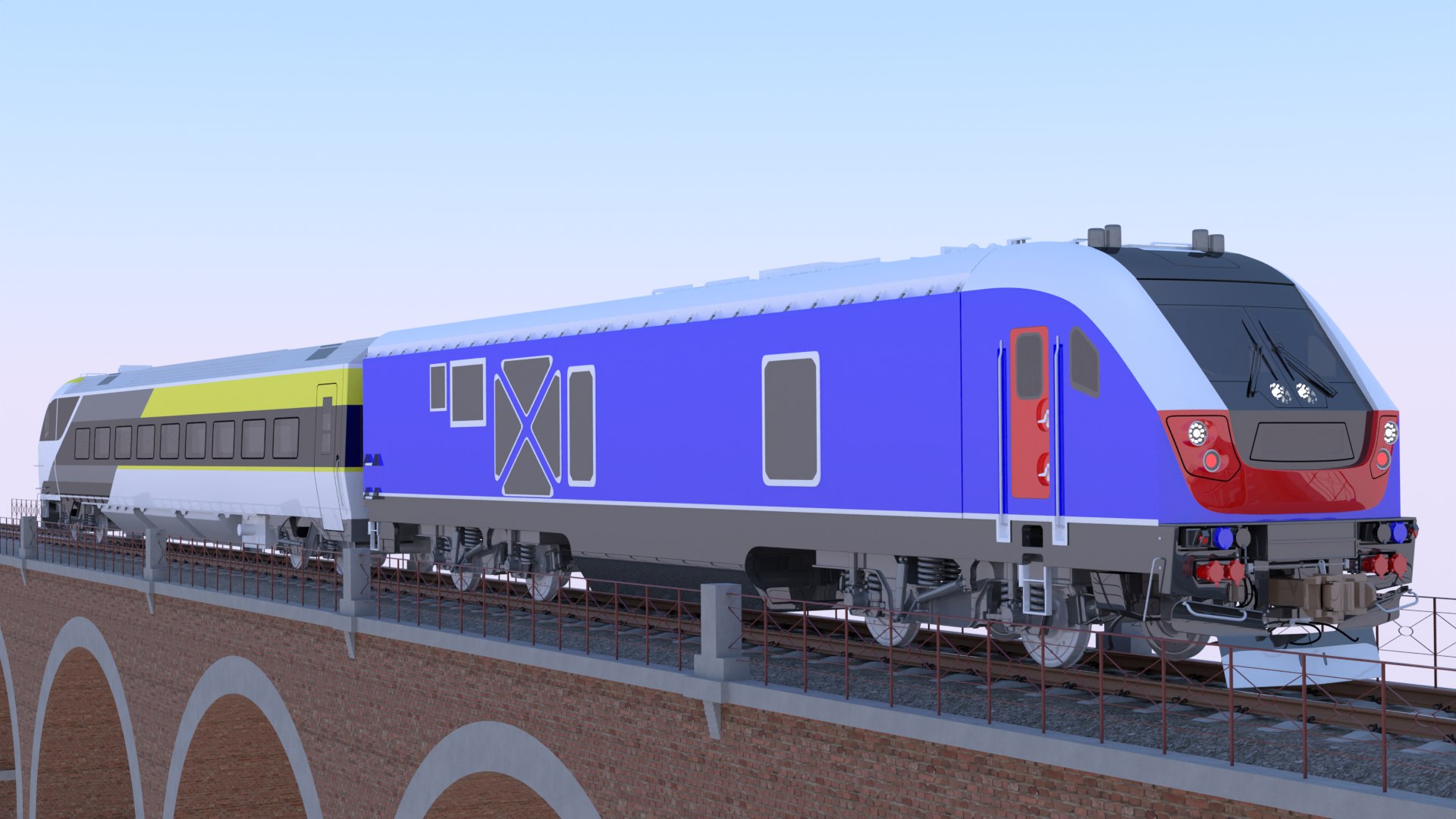 Siemens Train And NYC Metro On Viaduct 3D Model - TurboSquid 2311204