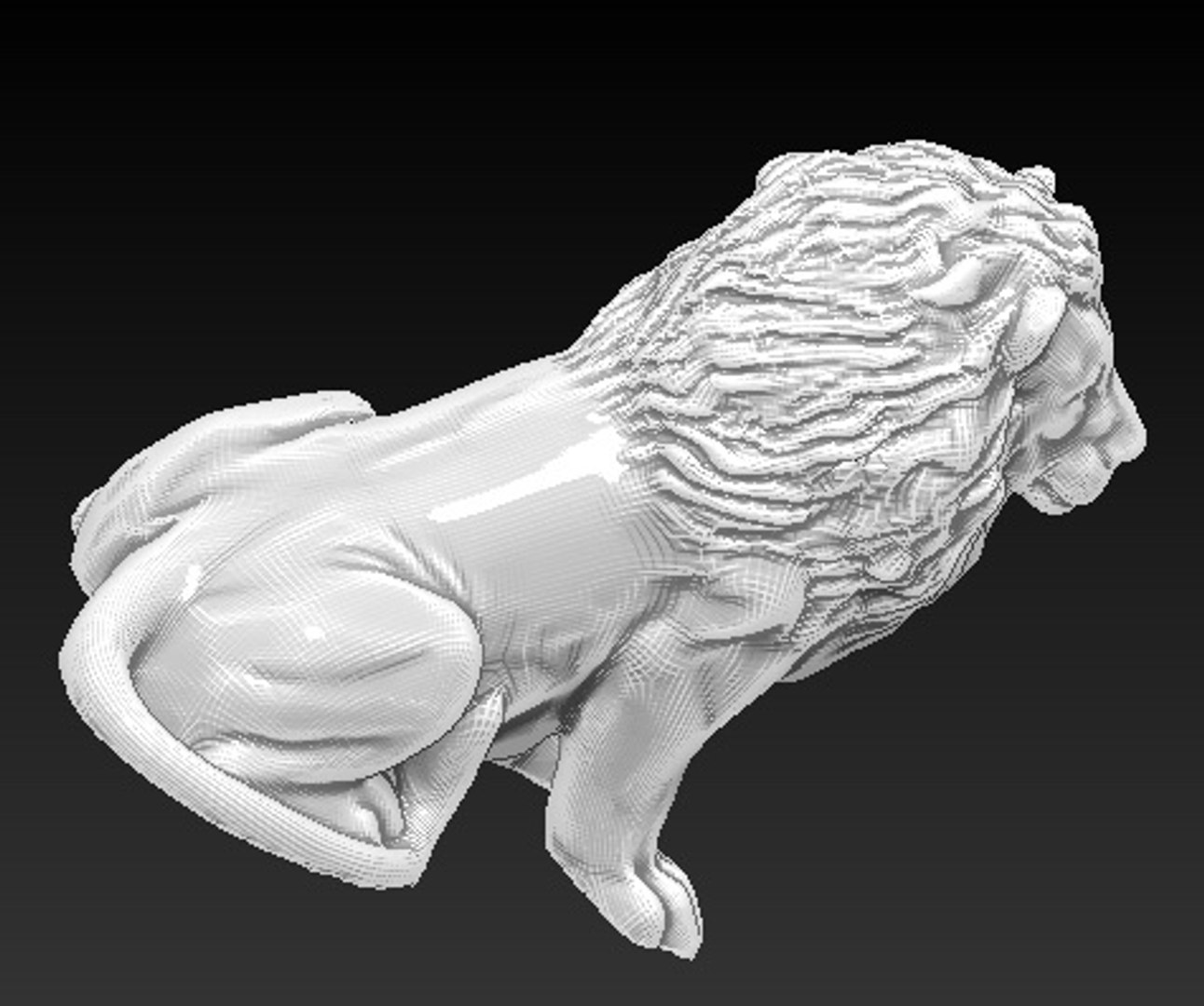 Lion Statue 3d Obj