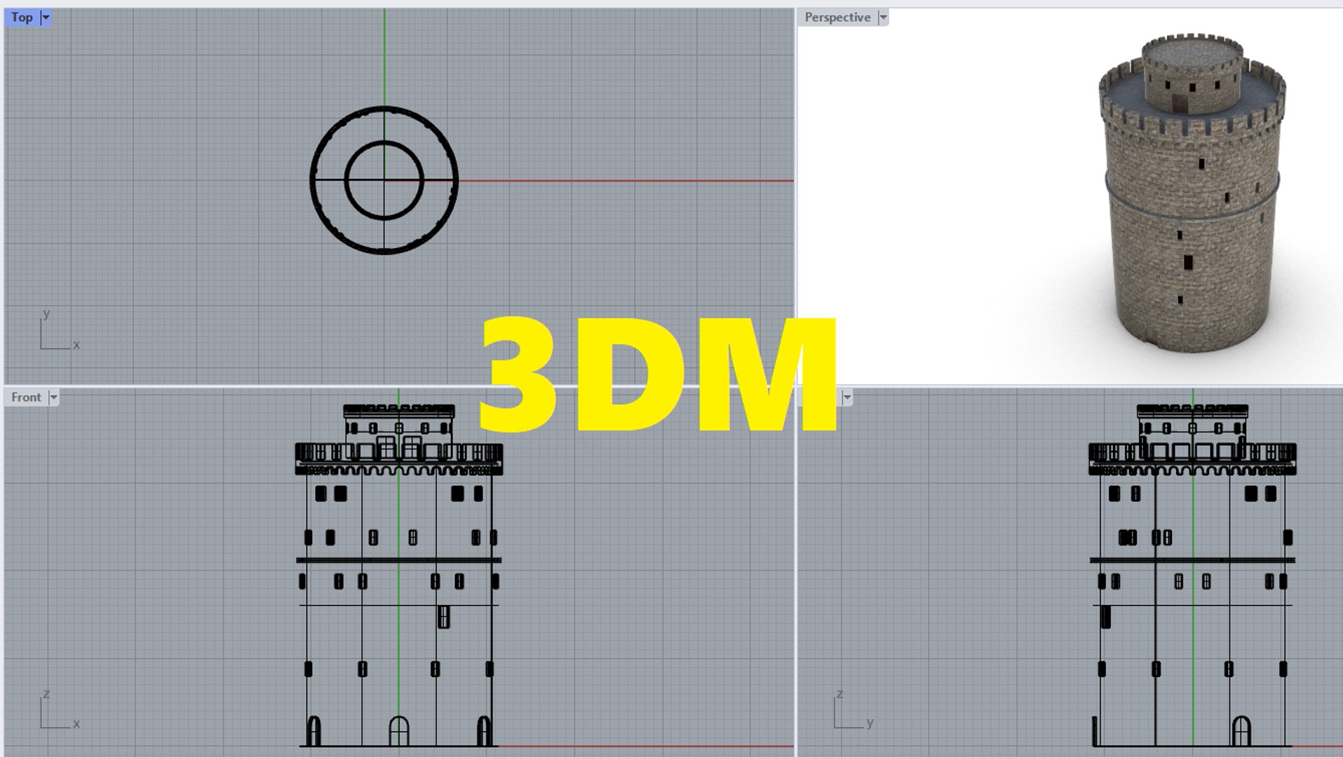 3D White Tower Of Thessaloniki Low-poly 3D Model - TurboSquid 2168350