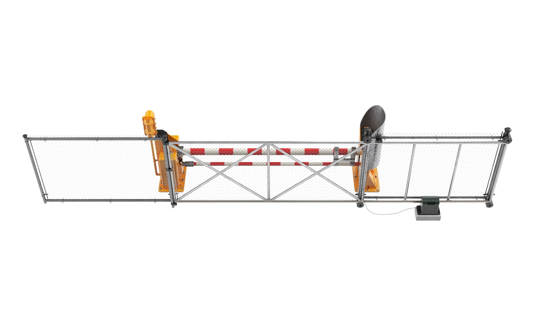 Fence With Automatic Gate Model - TurboSquid 2318822