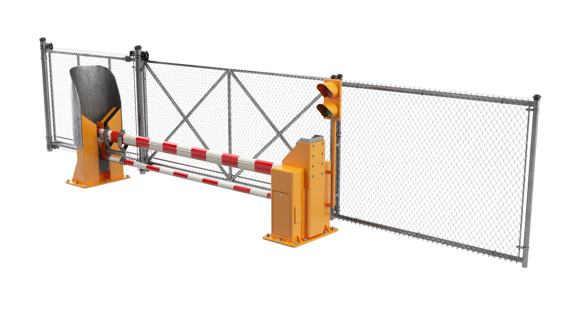 Fence With Automatic Gate Model - TurboSquid 2318822