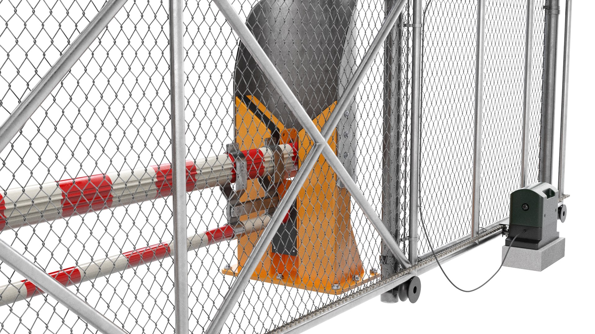 Fence With Automatic Gate Model - TurboSquid 2318822