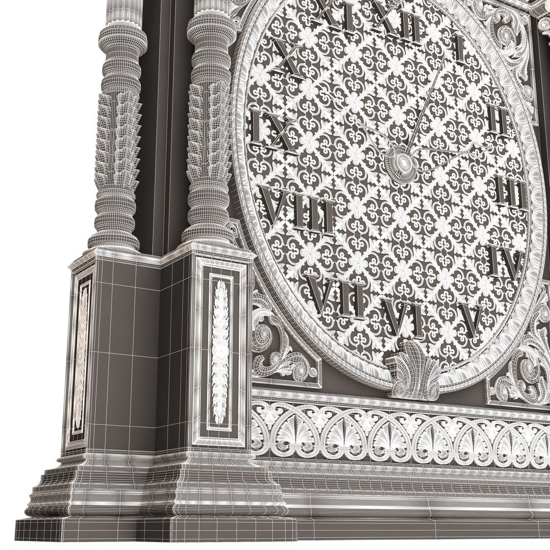 3D Model Classic Clock 014 Gold - TurboSquid 2137786