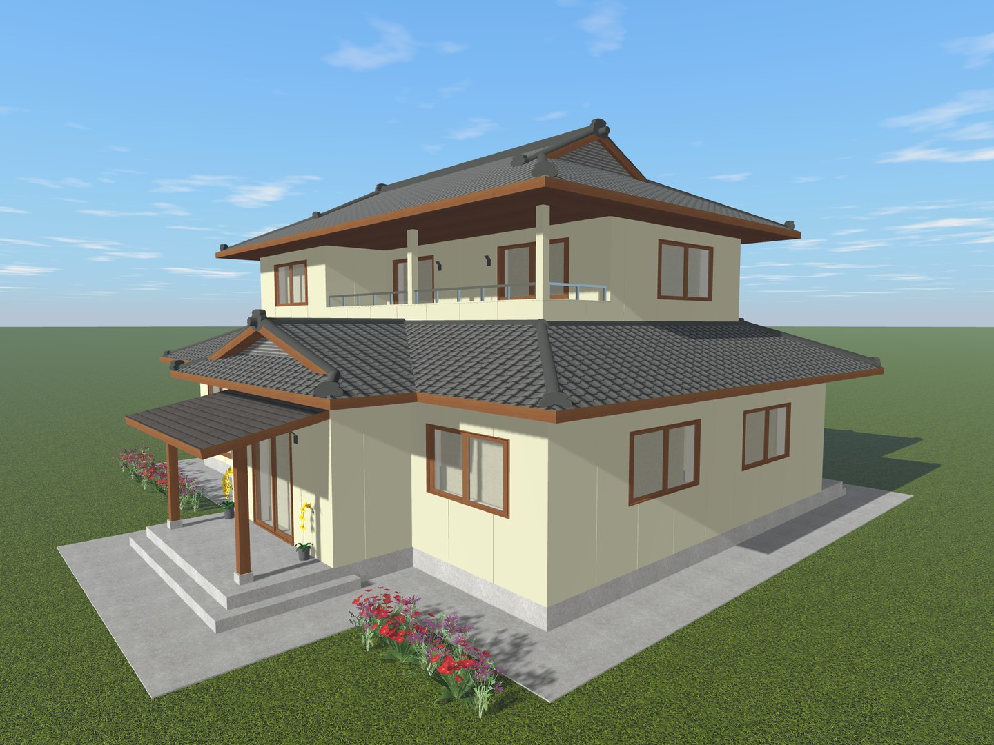 3D Model Traditional Japanese House - TurboSquid 2339547