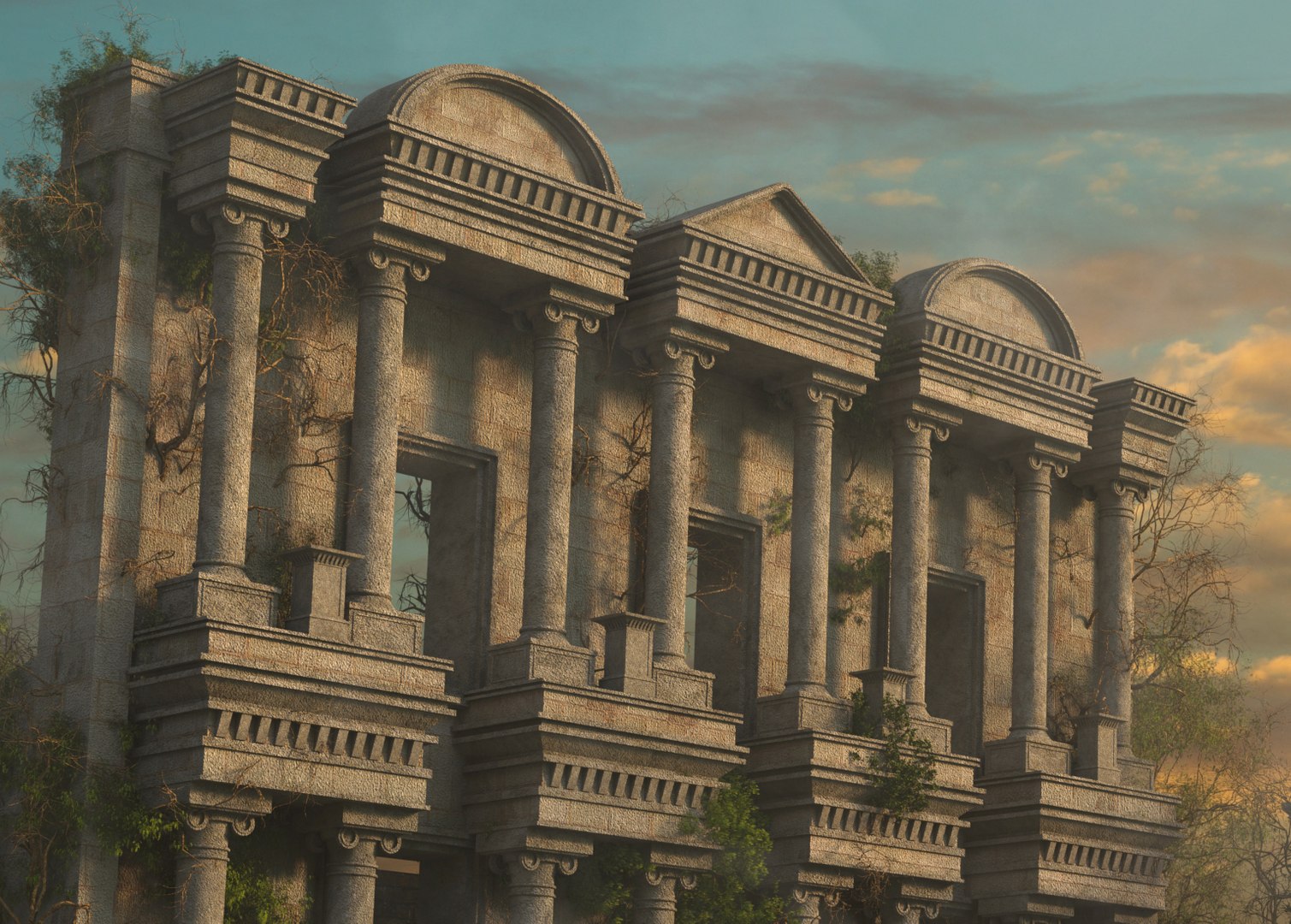 3D Library Of Celsus - TurboSquid 2184379