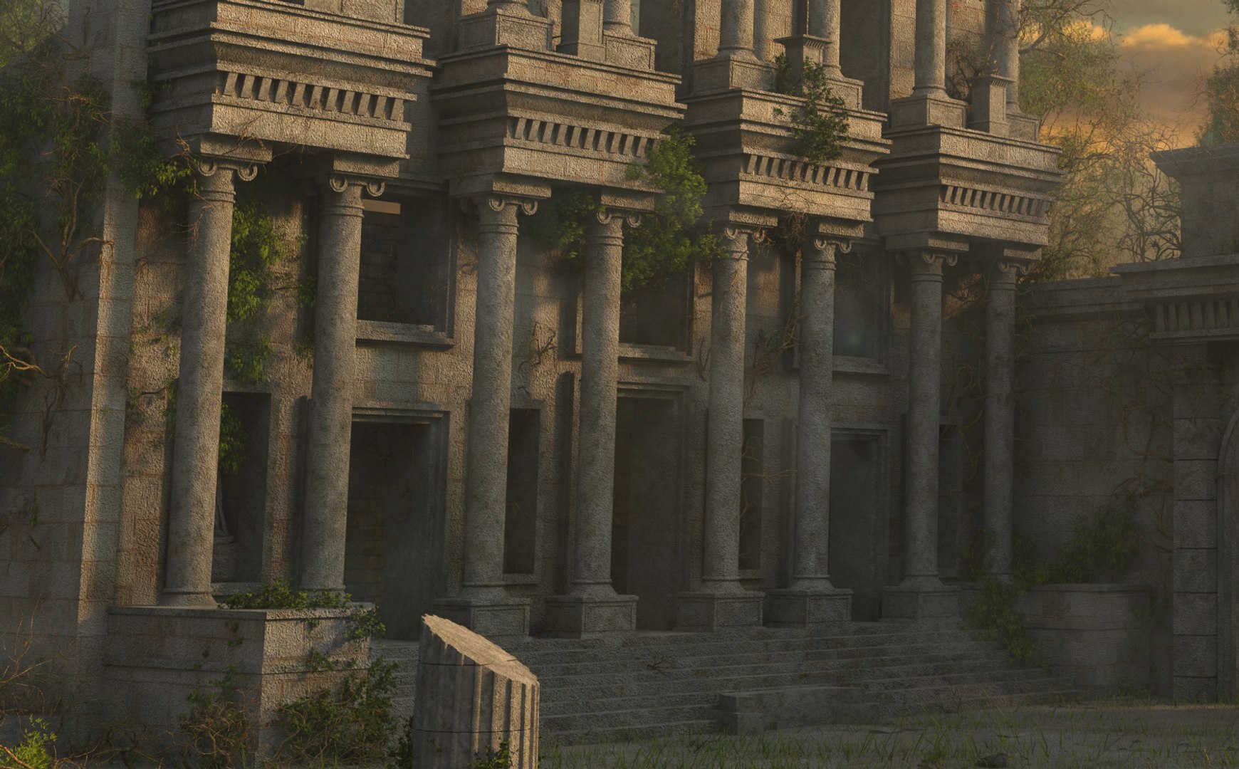 3D Library Of Celsus - TurboSquid 2184379