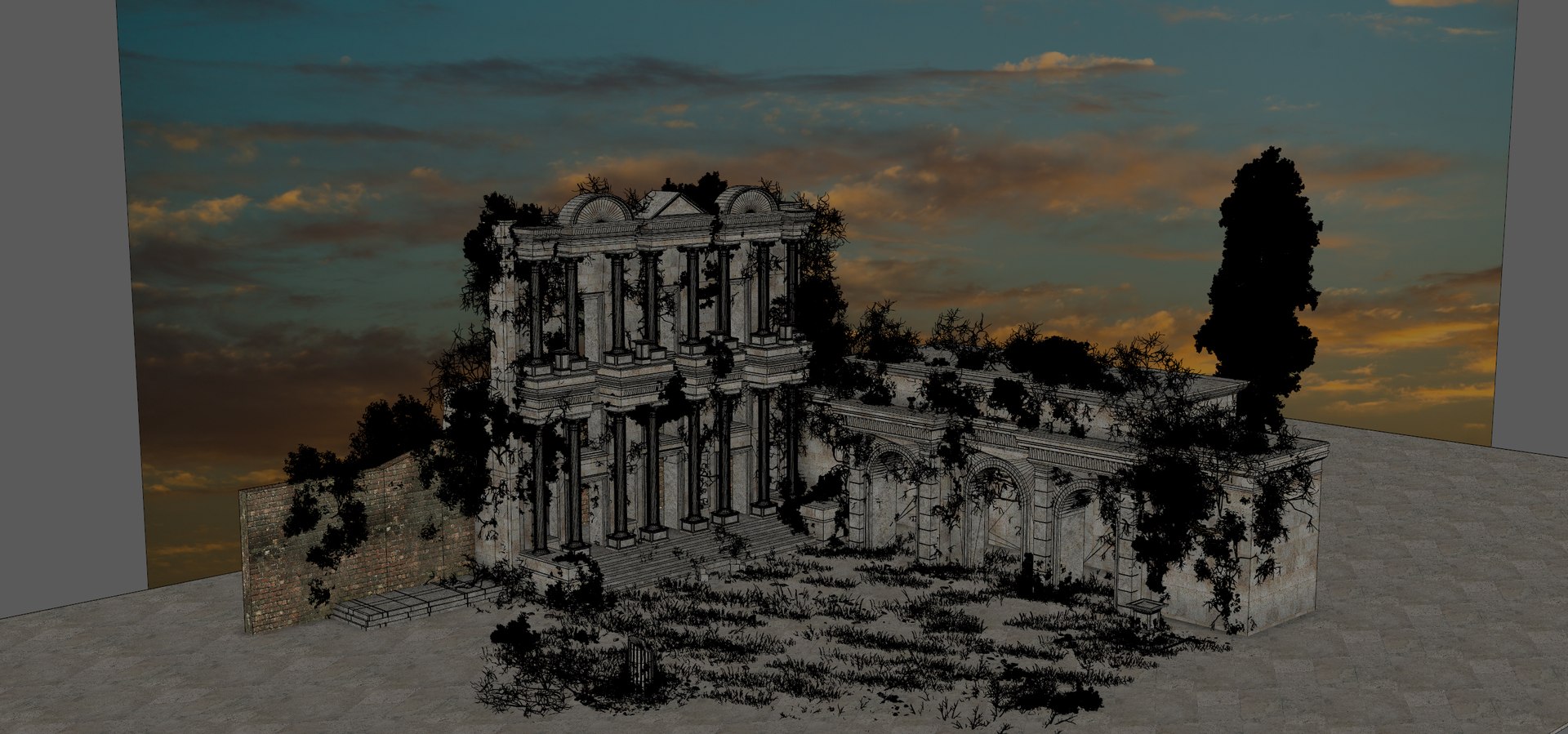 3D Library Of Celsus - TurboSquid 2184379