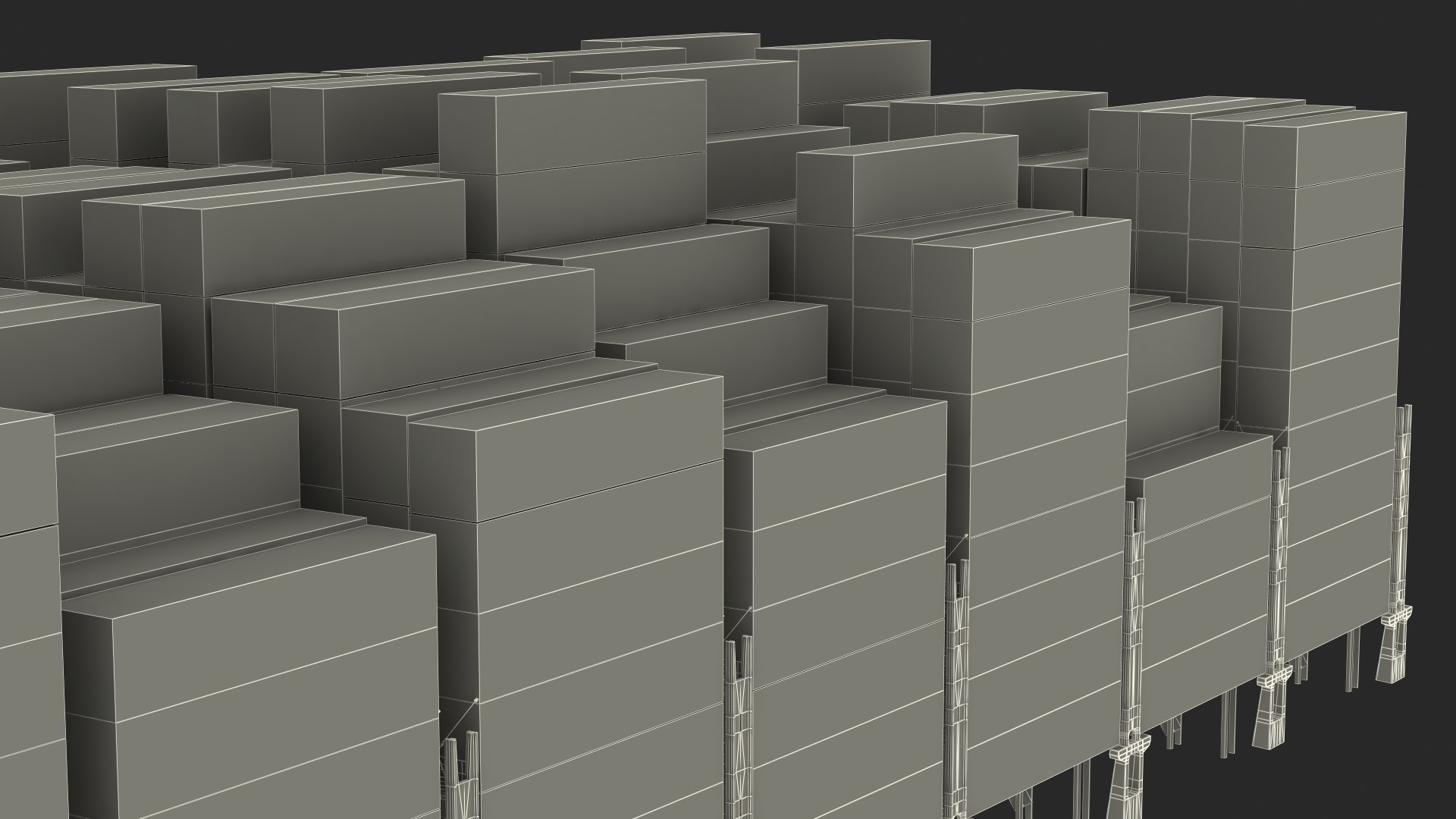 Cargo Shipping Containers Stacked 3D - TurboSquid 1778852