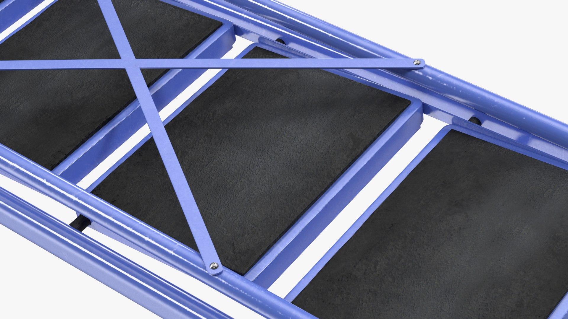 Blue Steel Folding Ladder with 4 Anti Skid Steps Rigged 3D model ...